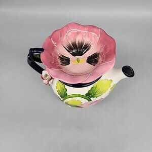 Jeanette McCall | Kitchen | Pansy J Mccall 205 Blue Sky Floral Tea Pot ...